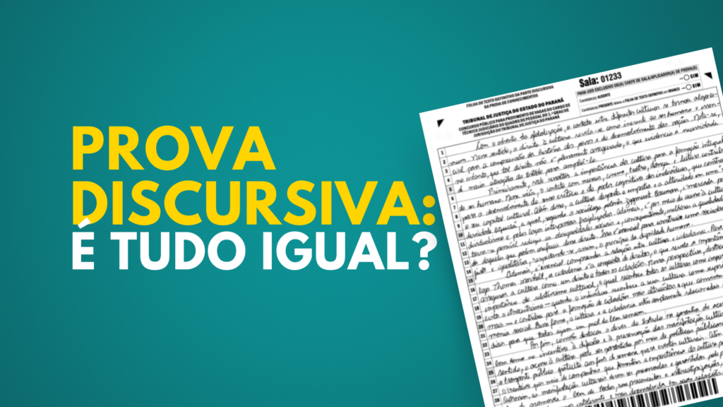 Prova Discursiva: é tudo igual? - Caderno Mapeado